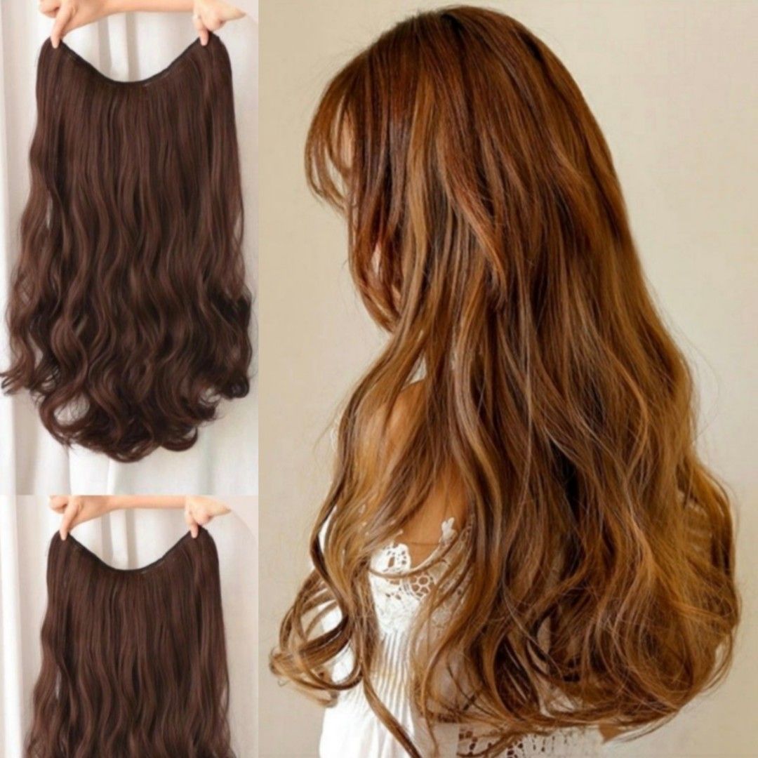 INSTOCK ★DARK BROWN★ 60cm Korean Natural Big Wavy / Curly Long V-Shape ...